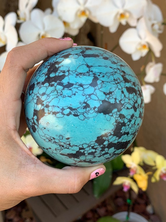 3.5 89 Mm Dyed Magnesite Sphere Blue Magnesite Sphere - Etsy