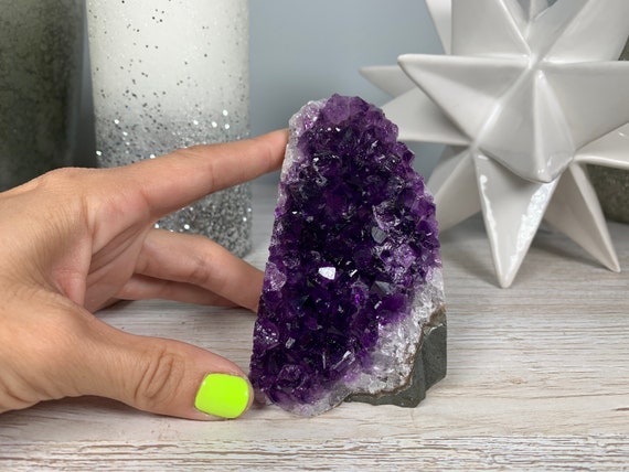 Raw Uruguay Amethyst Geode Cluster with cut base Home & Living Home ...