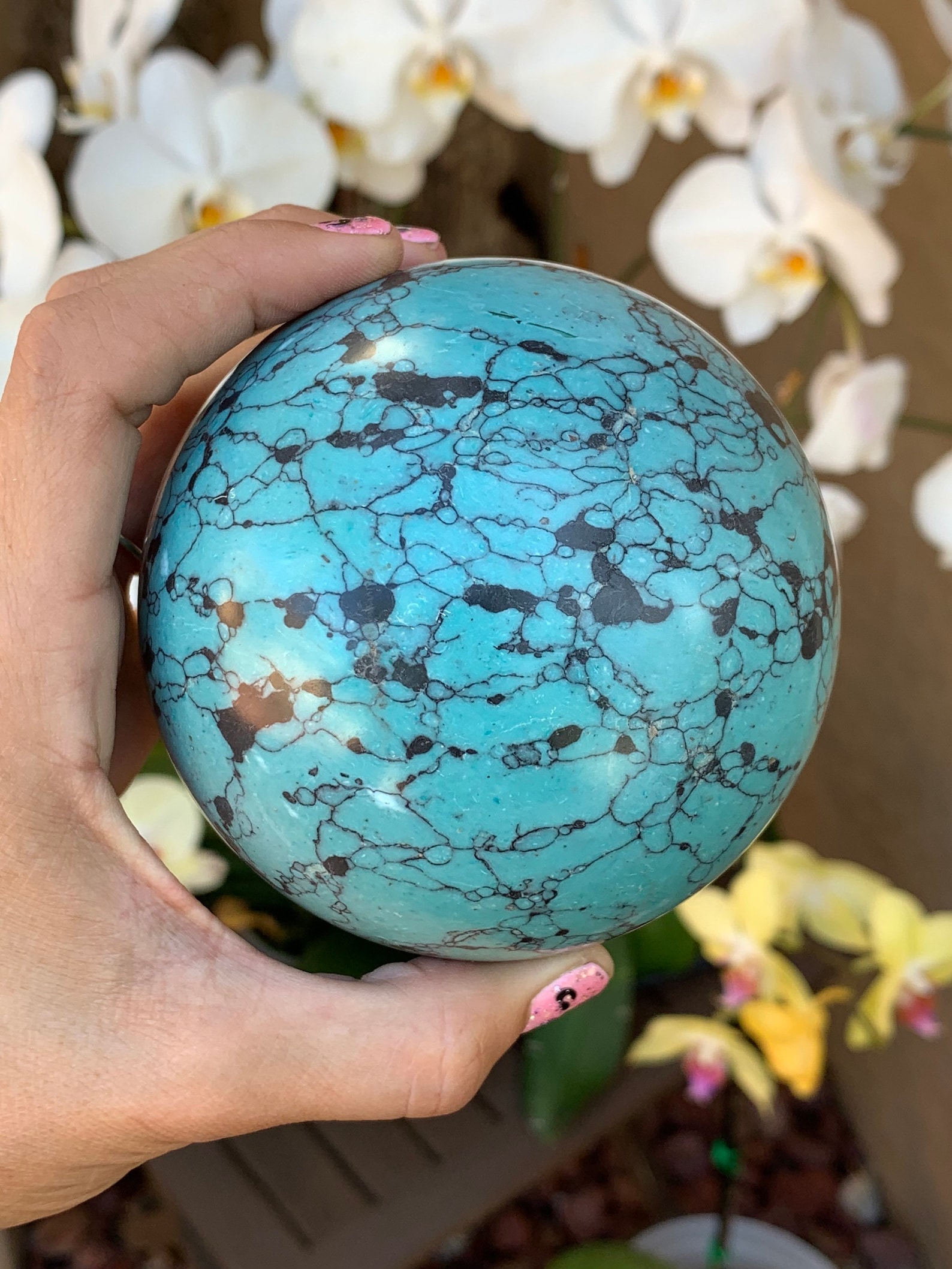 3.5 89 mm Dyed Magnesite Sphere Blue Magnesite Sphere | Etsy