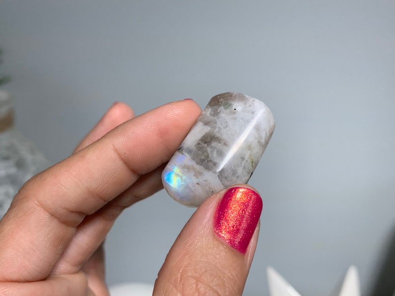 Medium Rainbow Moonstone Tumbled Rainbow Moonstone Blue - Etsy