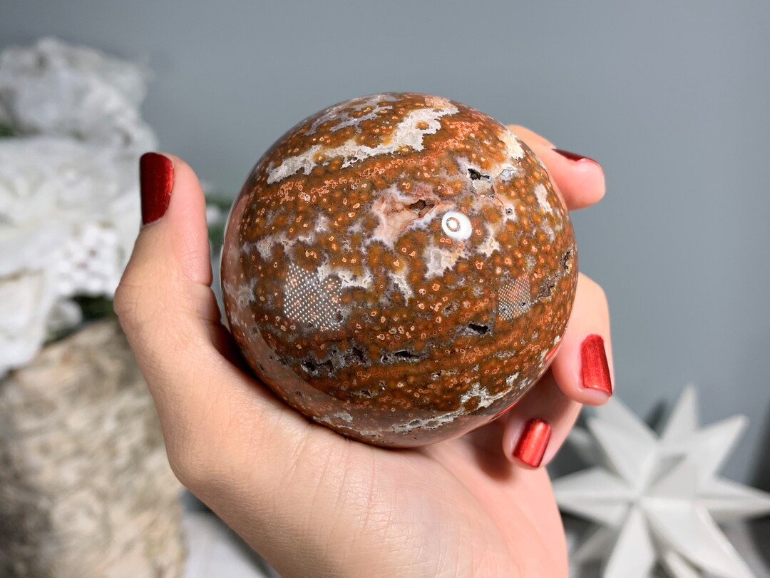2.5 64 Mm Red Ocean Jasper Sphere, Red Ocean Jasper, Red Sea Jasper ...
