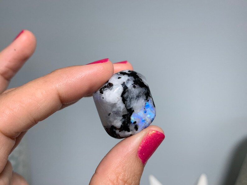 Medium Rainbow Moonstone Tumbled Rainbow Moonstone Blue - Etsy