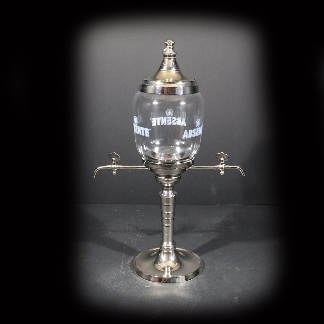 French Glass Absinthe Fountain Art Deco Style Chrome ABSENTE ...