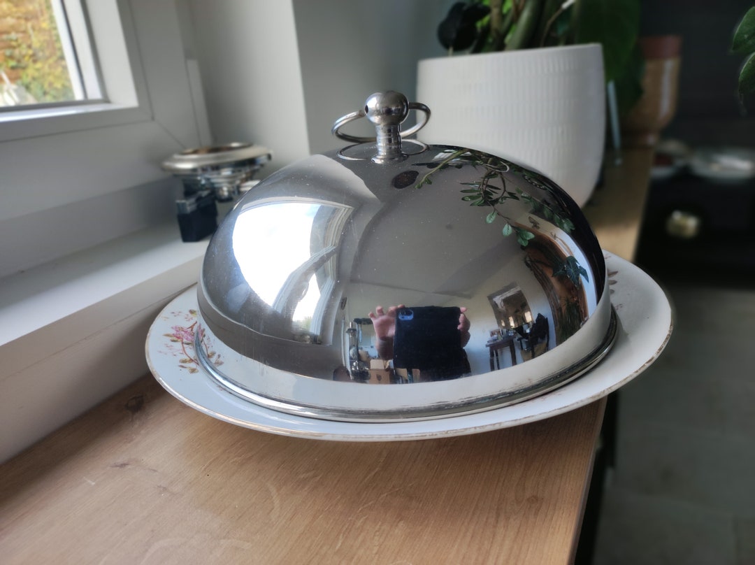 Vintage Silver Plated Restaurant Plate Covers, Set of 2 French Food ...