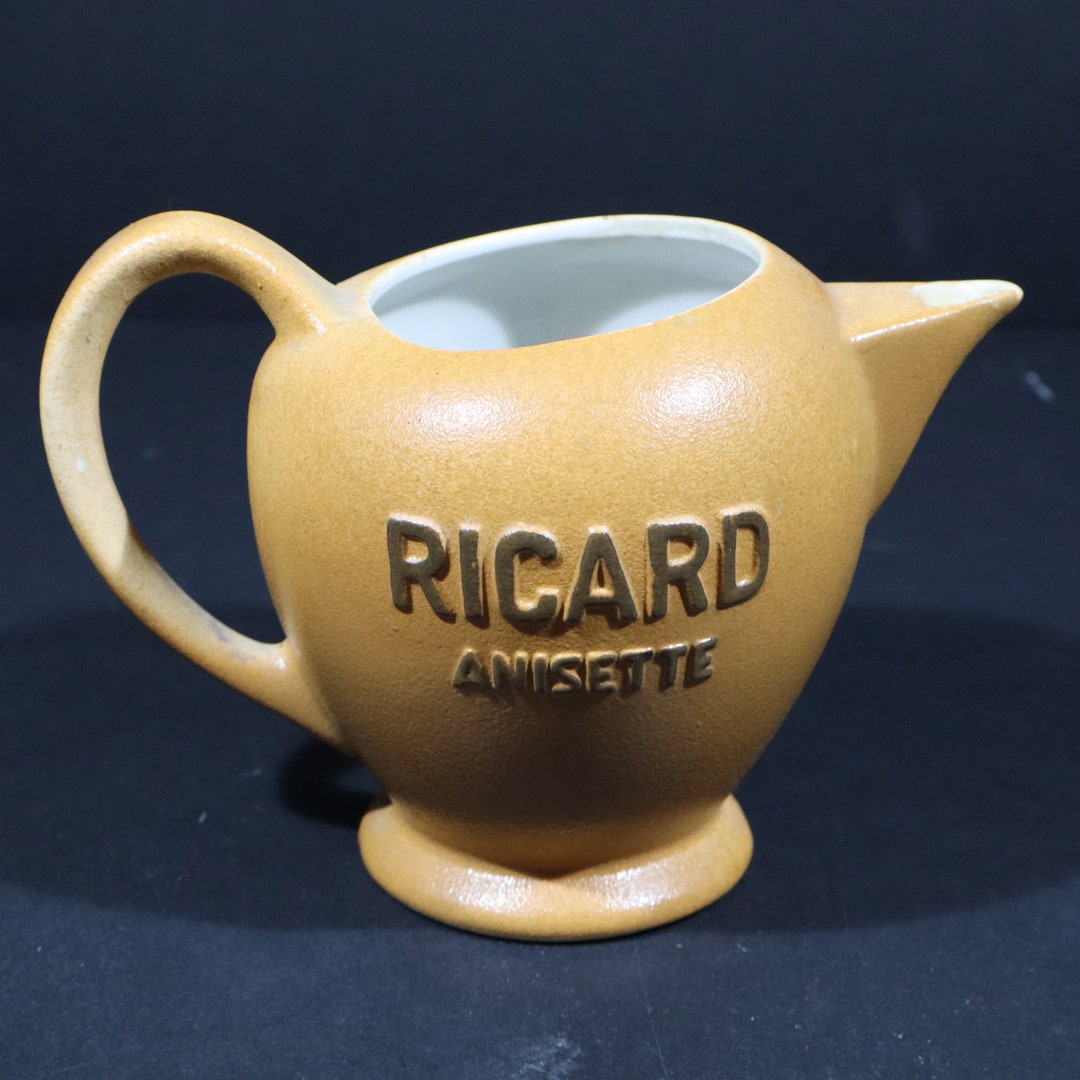 Vintage Ricard Anisette Ceramic Pitcher, Stoneware Water Jug Provence ...