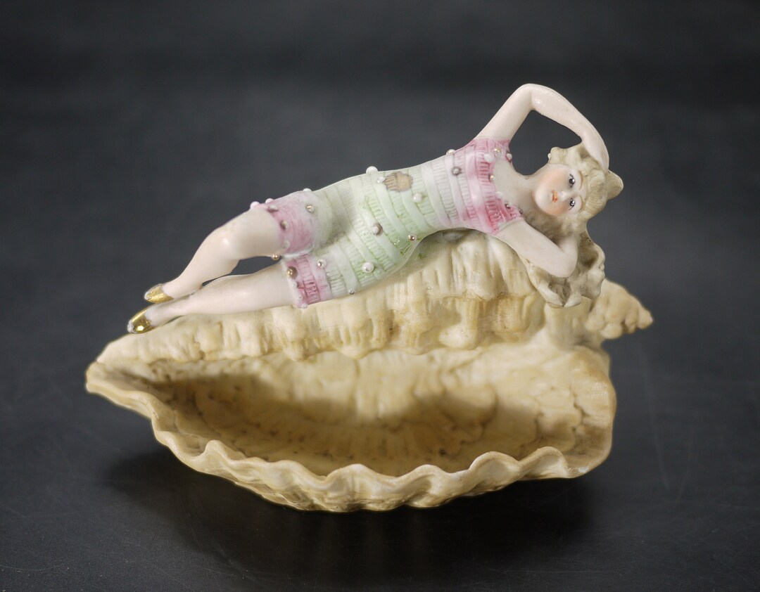 Antique German Bisque Bathing Beauty Shell Dish - Etsy
