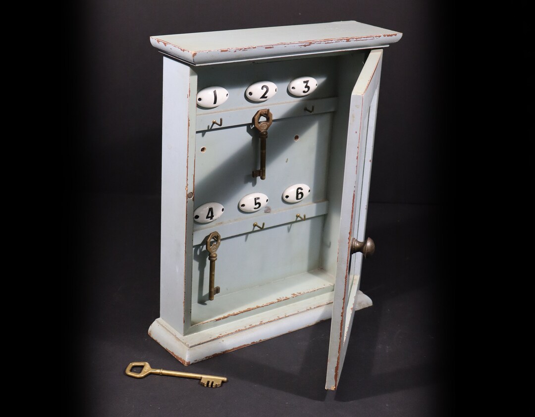 French Key Cabinet, Retro Hotel Key Rack With Porcelain Number - Etsy