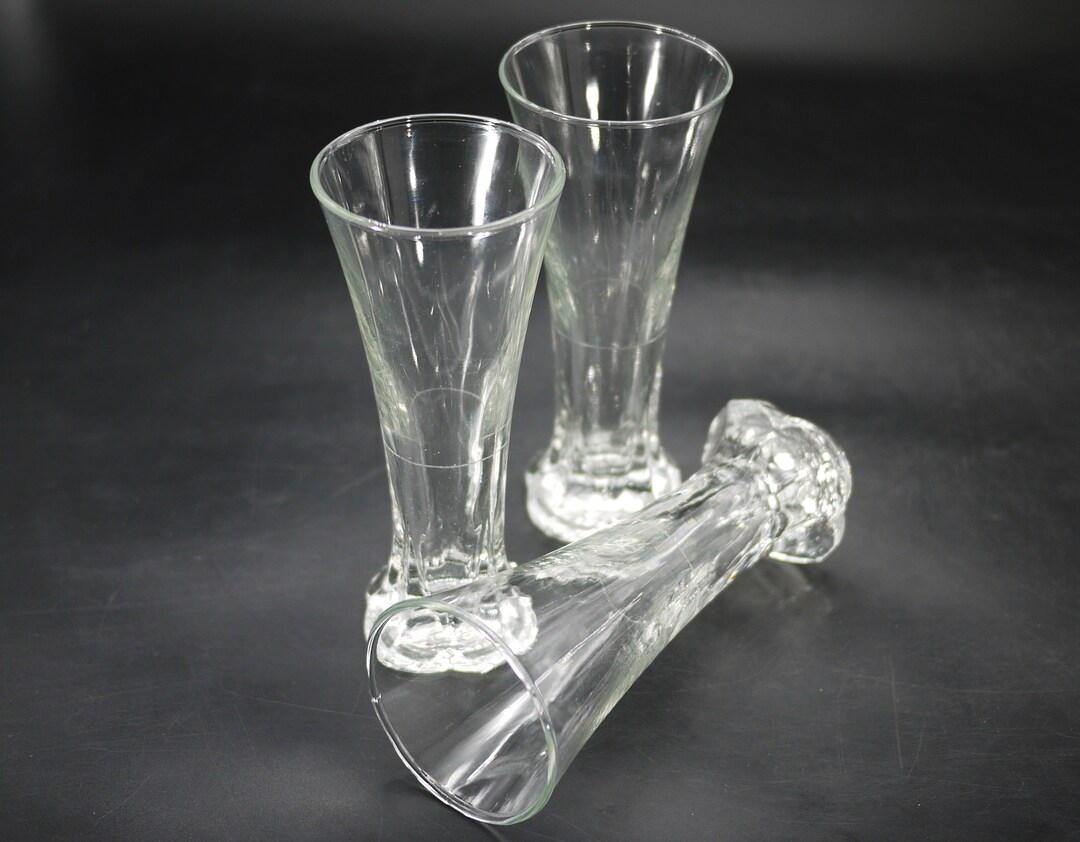 French Art Deco Pastis Glasses Set of 3 Antique Molded Glass Drinking ...