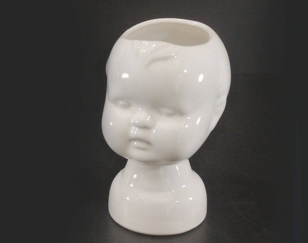 Vintage Ceramic Doll Head Vase, Kitchen Herb Planter - Etsy