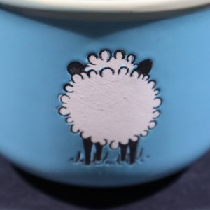 Vintage Ceramic Sheep Tea Bowl Set, Just Mugs Blue Mugs Made in England ...