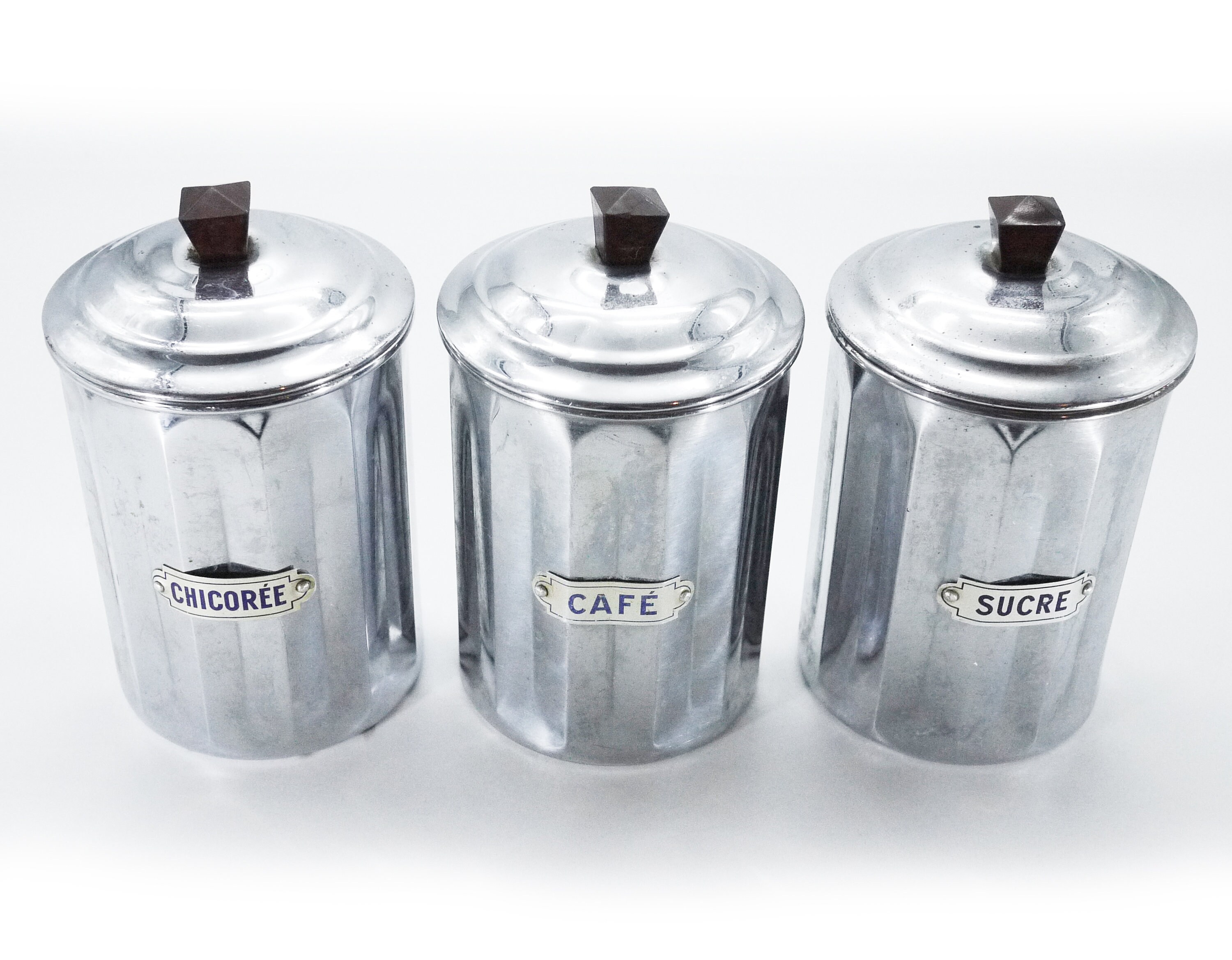 S3 Chromed Copper Canisters Kitchen Storage Jars & Containers Home ...