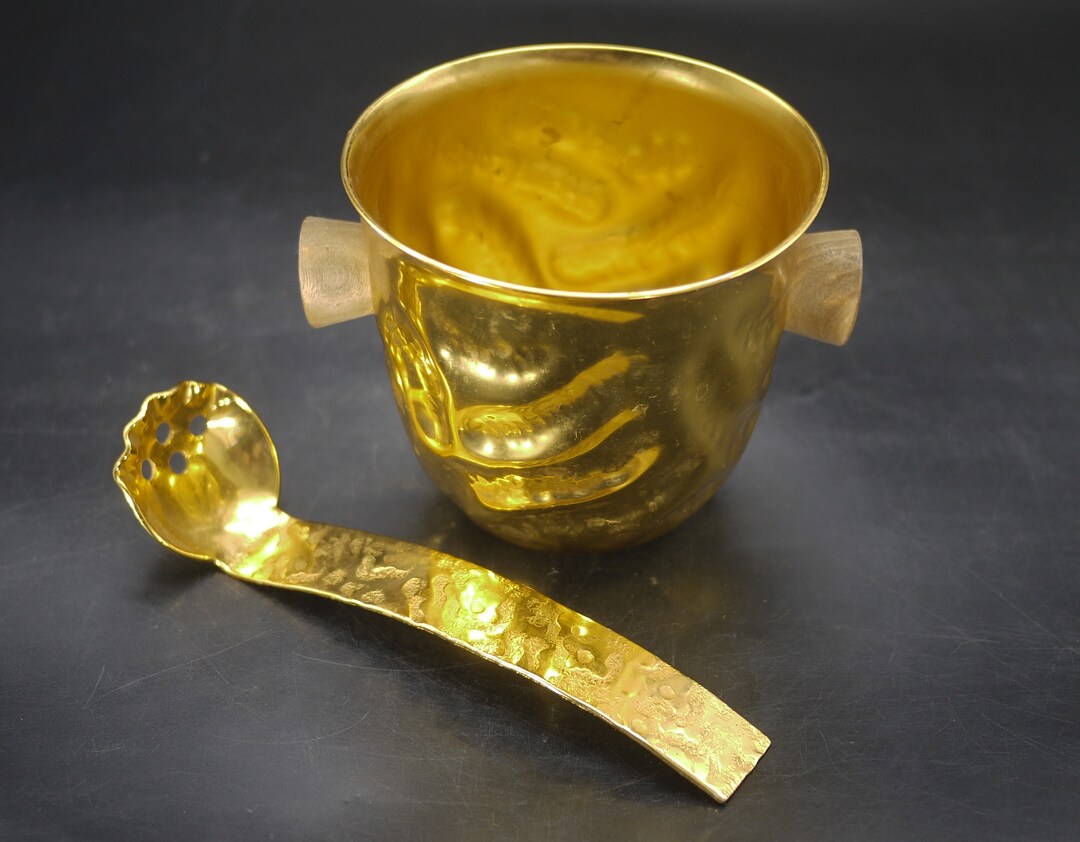 Vintage Gold Ice Bucket With Spoon by INALTA - Etsy