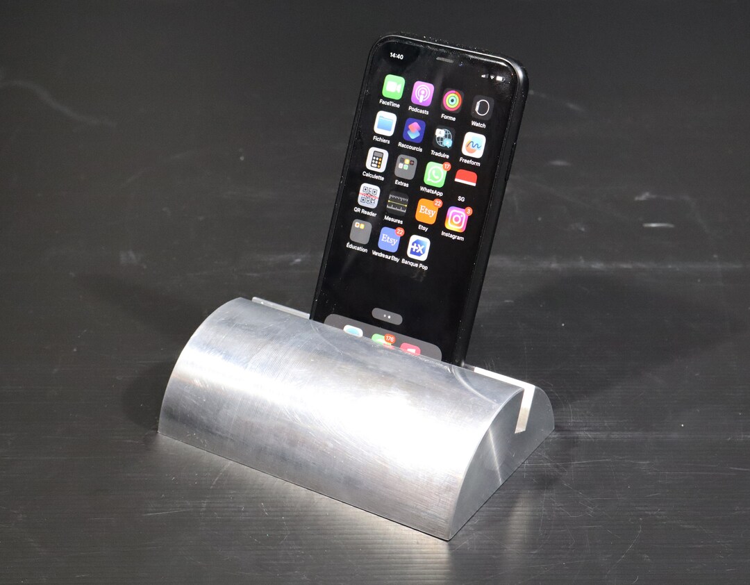 Vintage Steel Desk Organizer – 1990s Paperweight & Phone Stand - Etsy