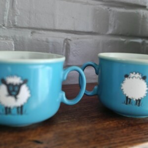 Vintage Ceramic Sheep Tea Bowl Set, Just Mugs Blue Mugs Made in England ...