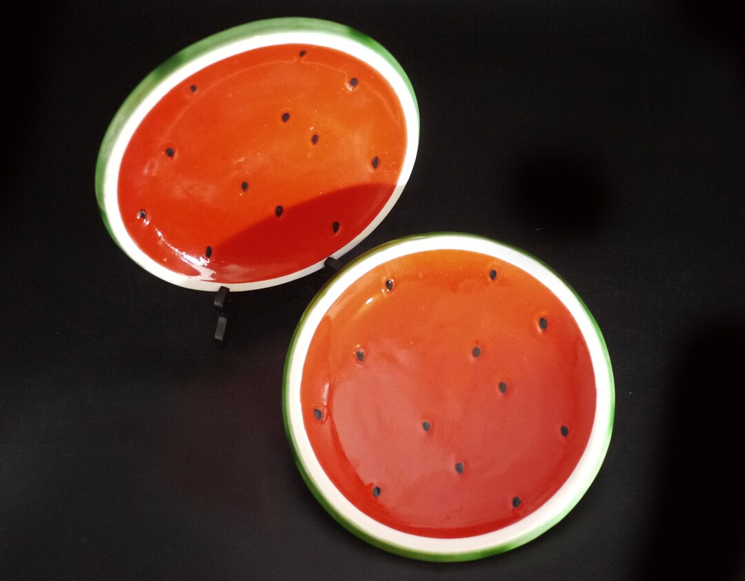 Vintage Ceramic Watermelon Plates by Italica Ars - Etsy