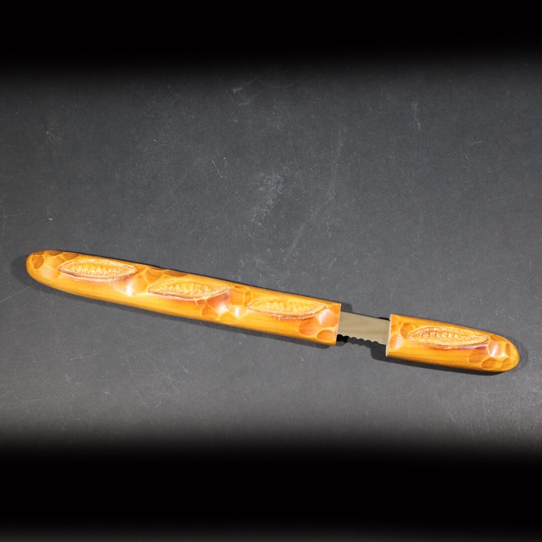 Vintage French Baguette Knife by Cuzin Wooden Serrated Bread Knife - Etsy