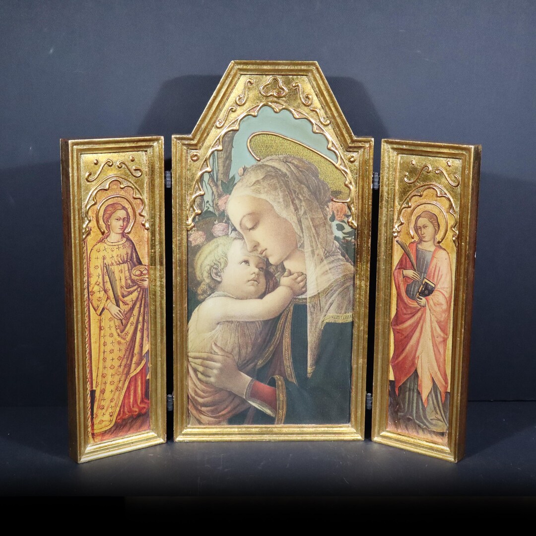 Florentine Altar Triptych With Madonna and Child Art Print by ...