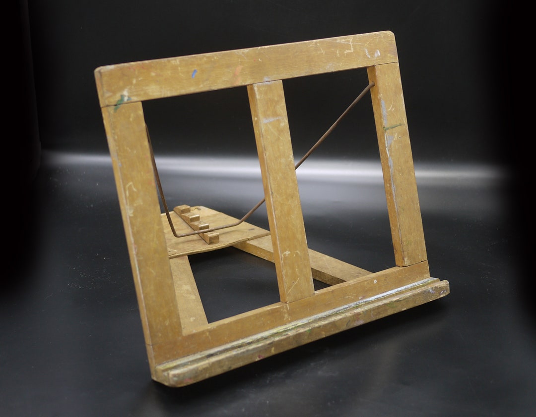 Antique French Wood Lectern Book Stand Bible Reading Rest Rustic Office ...