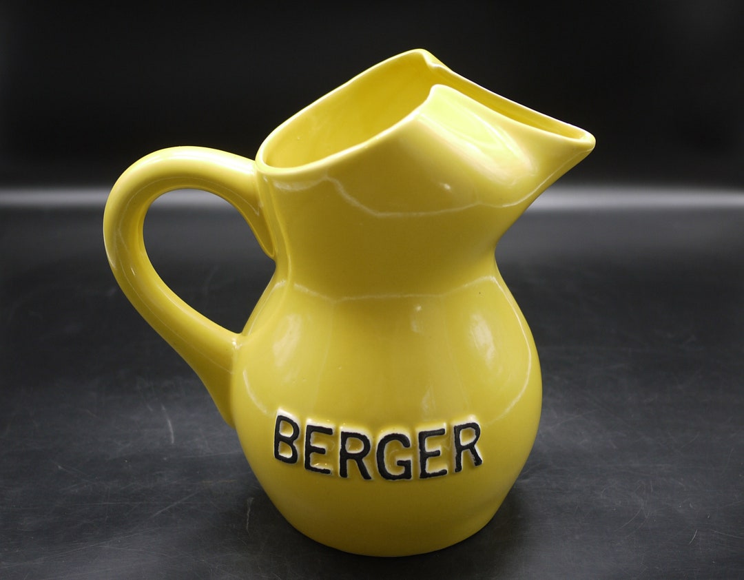 Vintage Berger Pastis Ceramic Tall Large Pitcher - Etsy
