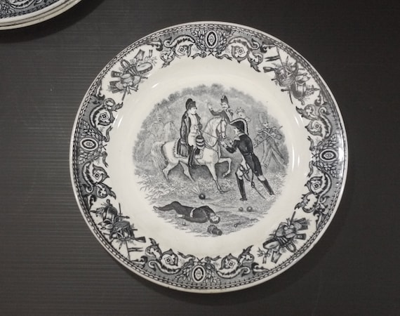 Antique Mouzin Lecat Nimy Plate Napoleon Battle Scene - Etsy