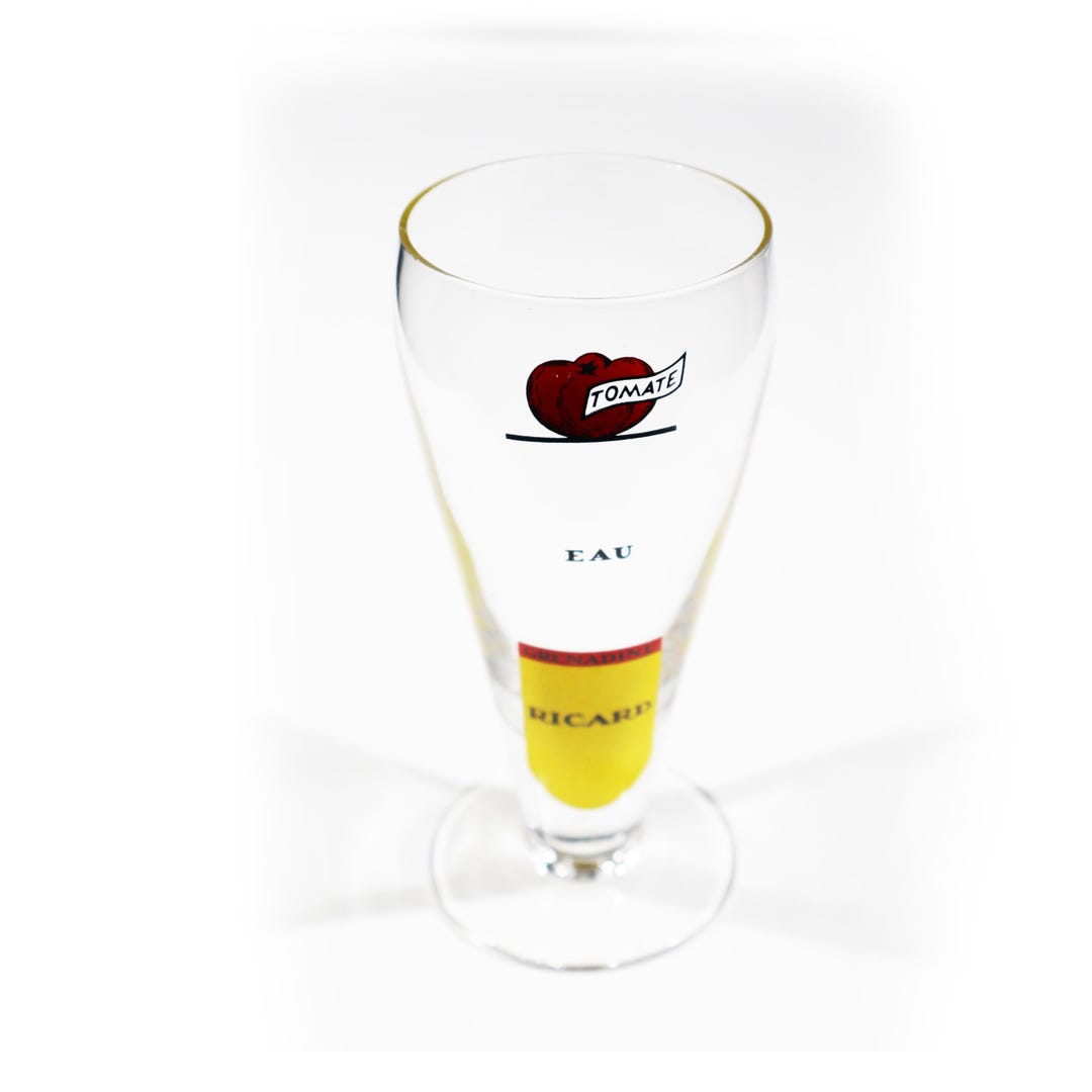 1960s Rare Ricard TOMATE Glass French Pastis Grenadine Cocktail Glass ...