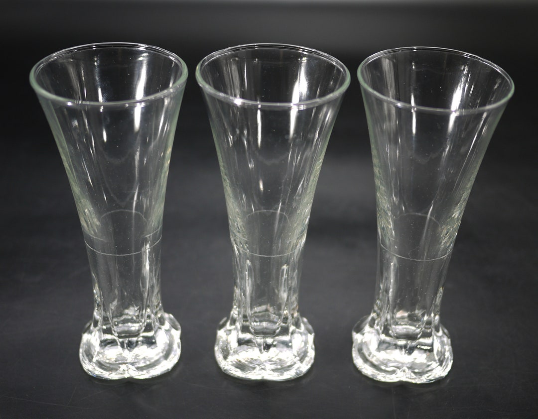 French Art Deco Pastis Glasses Set of 3 Antique Molded Glass Drinking ...