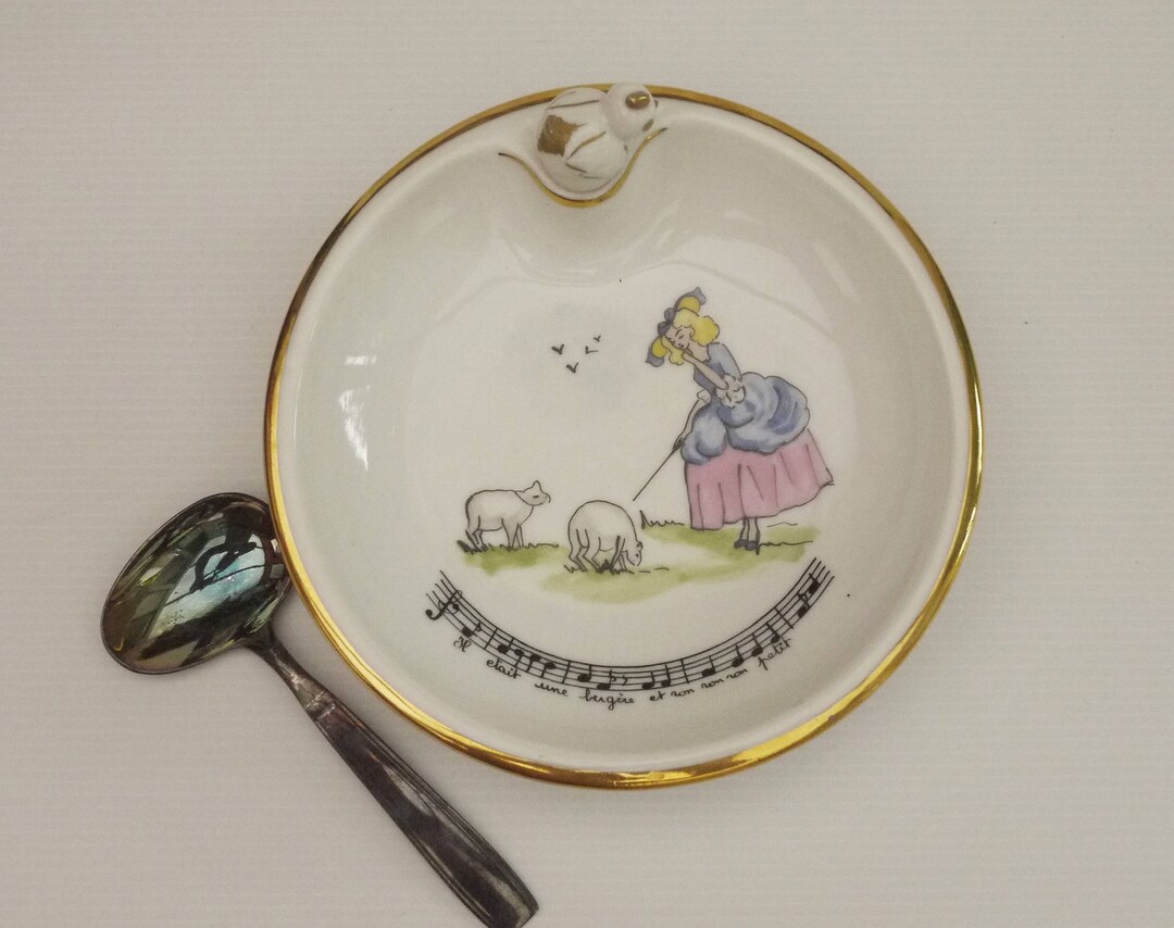 Limoges Baby Dish and Christofle Spoon Set - Etsy