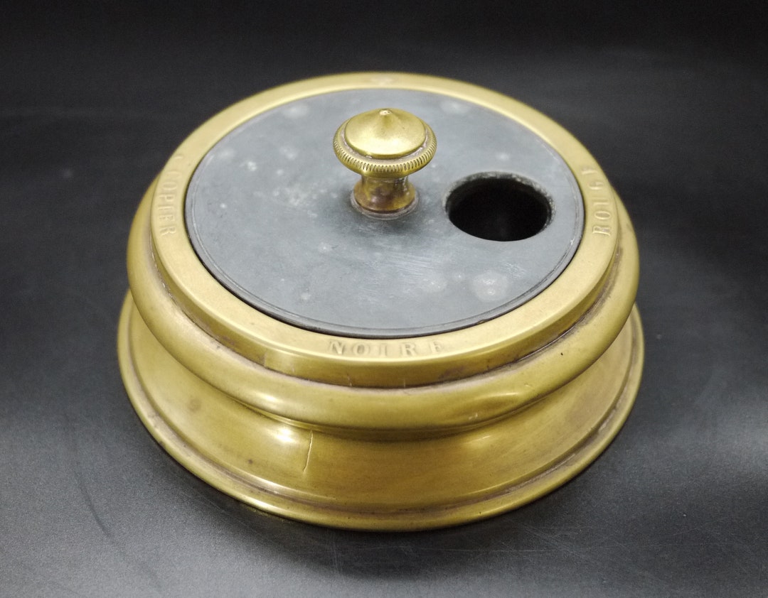 Antique French Inkwell With Rotating Top - Etsy