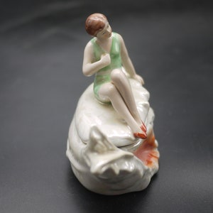 Art Deco Porcelain Bathing Beauty Dresser Box - Etsy