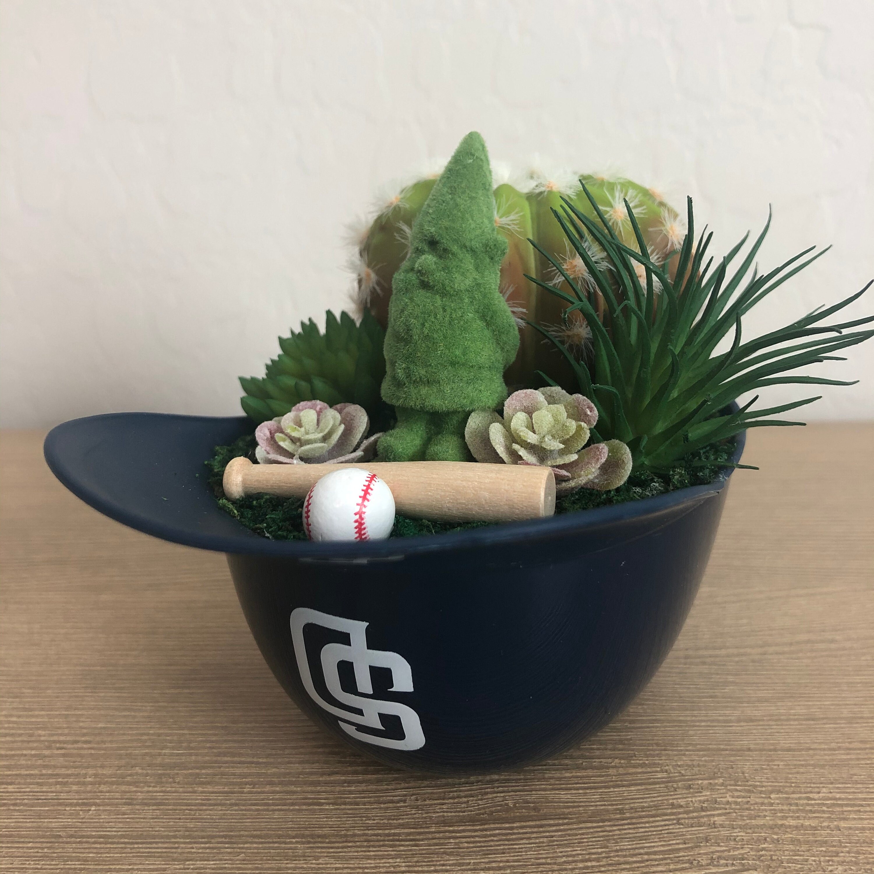 San Diego Padres Mini Baseball Helmet Faux Succulent Arrangement With ...
