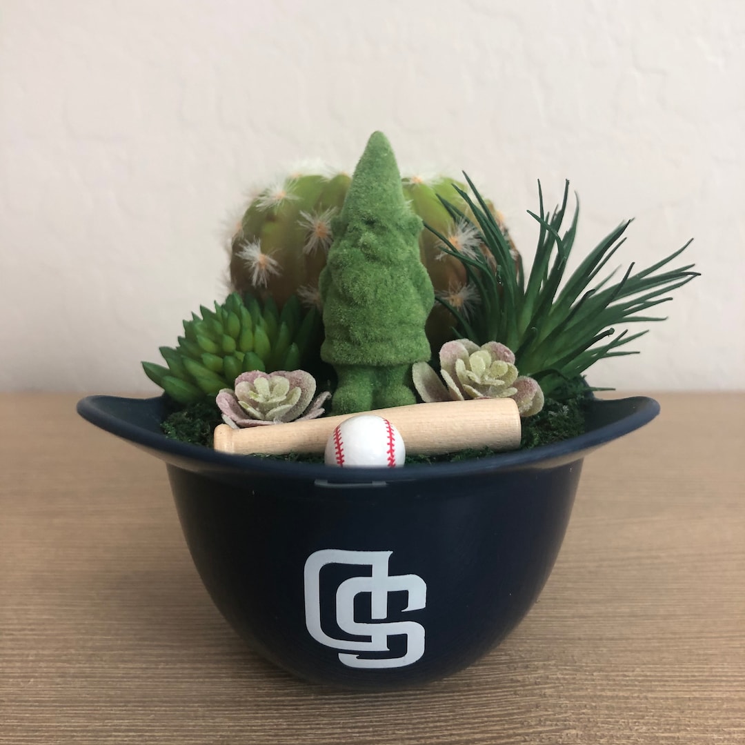 San Diego Padres Mini Baseball Helmet Faux Succulent Arrangement With ...