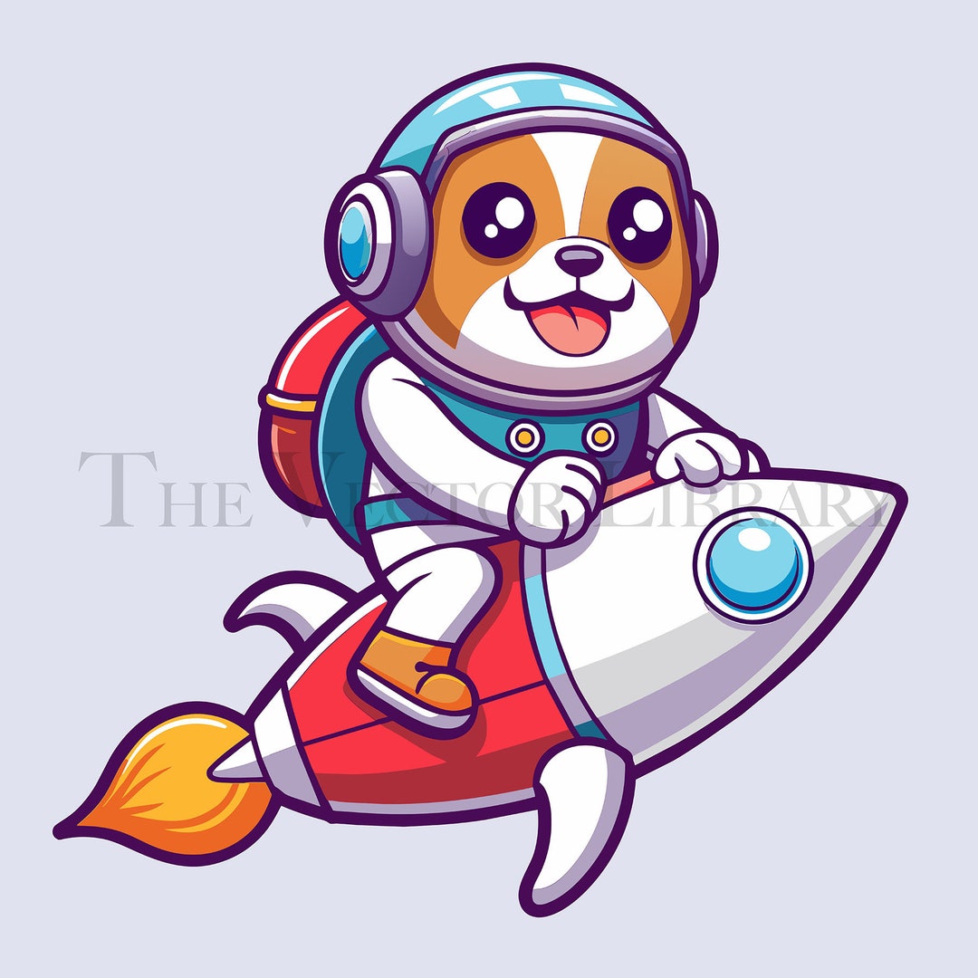 Canine Astronaut on a Rocket Ship,dog in Space Gear,puppy Astronaut ...