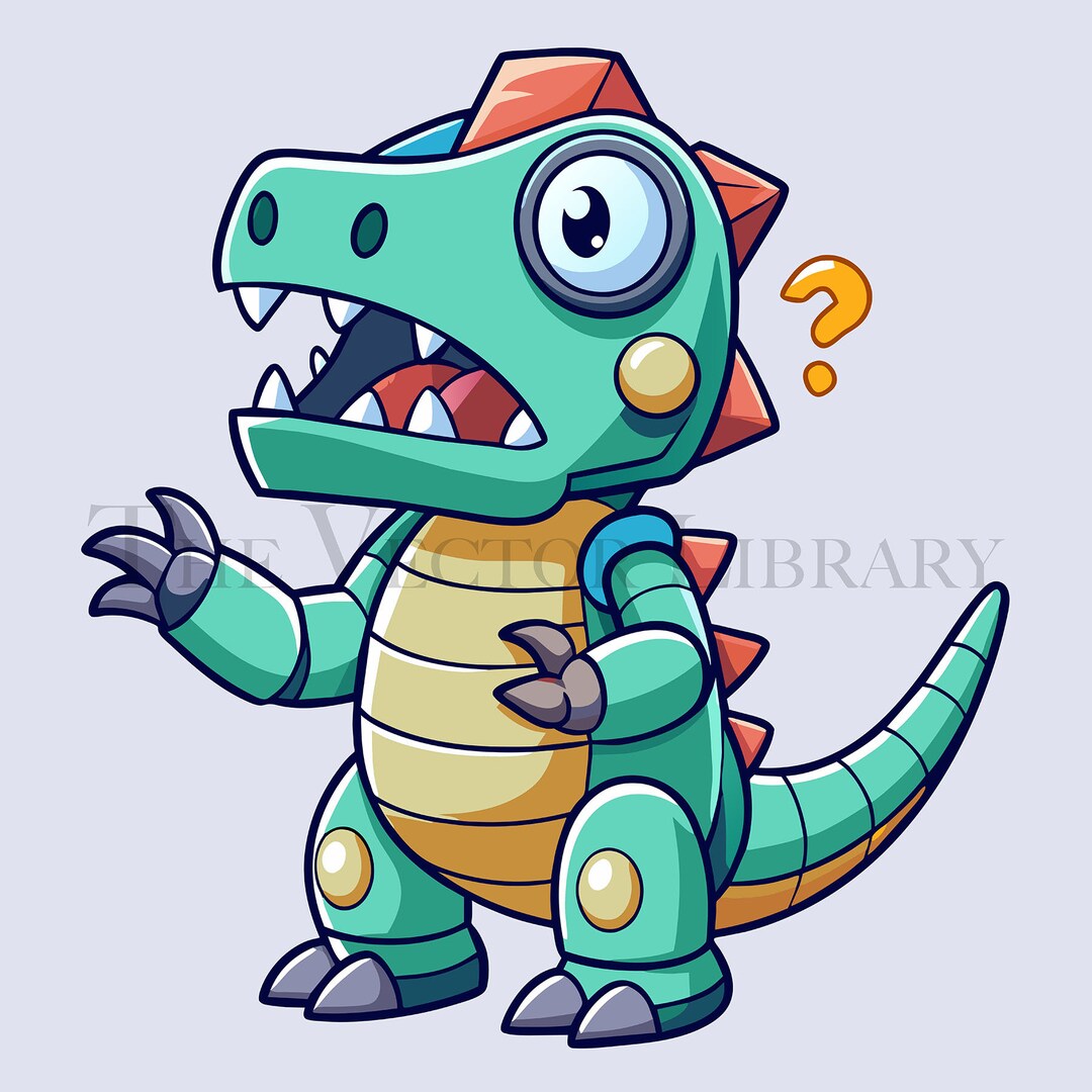Cute Futuristic Dinosaur Robot,cartoon Dino-bot,dinosaur Cyborg Clipart ...