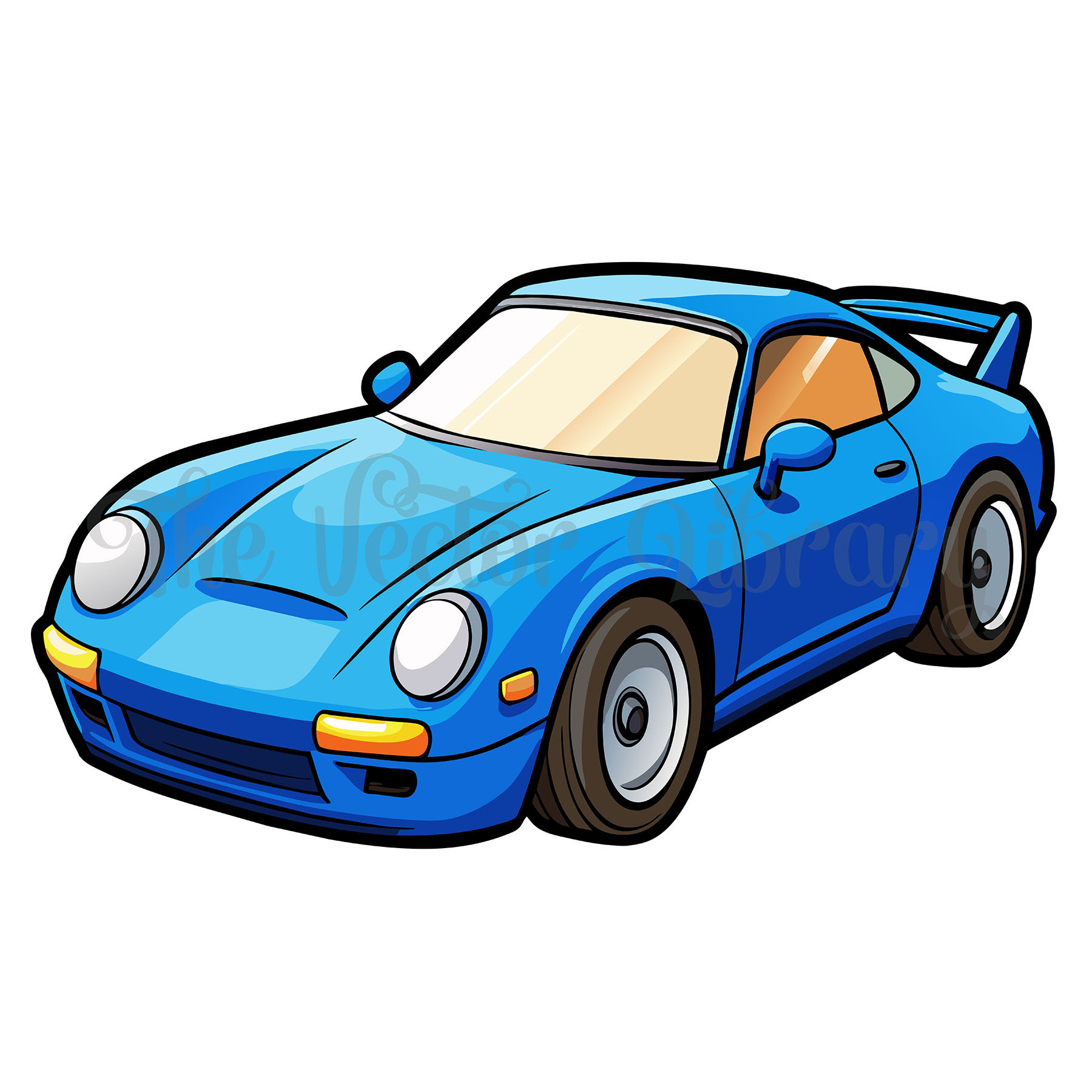 Blue Coupe Sports Car Cartoon High-speed Vehicle Vector,racing Car ...