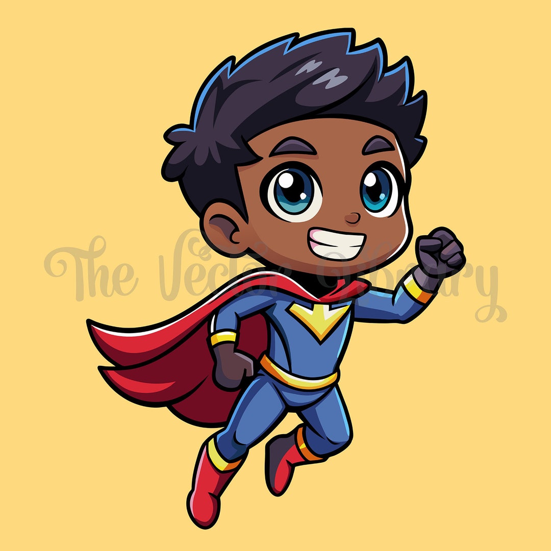 Black Boy Superhero,kid Superhero on a Mission, African American Boy in ...