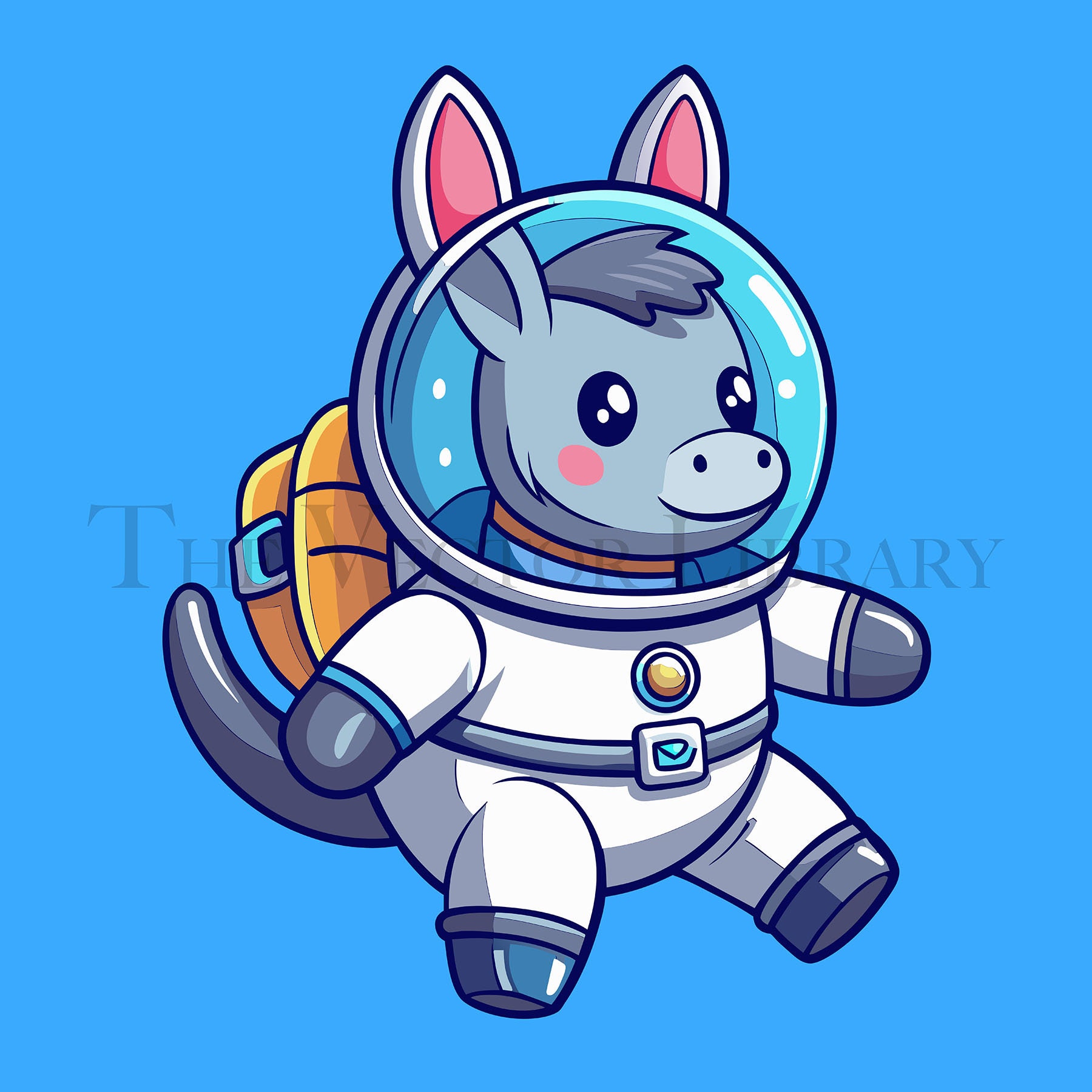 Astronaut Donkey Floating in Space Clipart,donkey in Space Suit,donkey ...