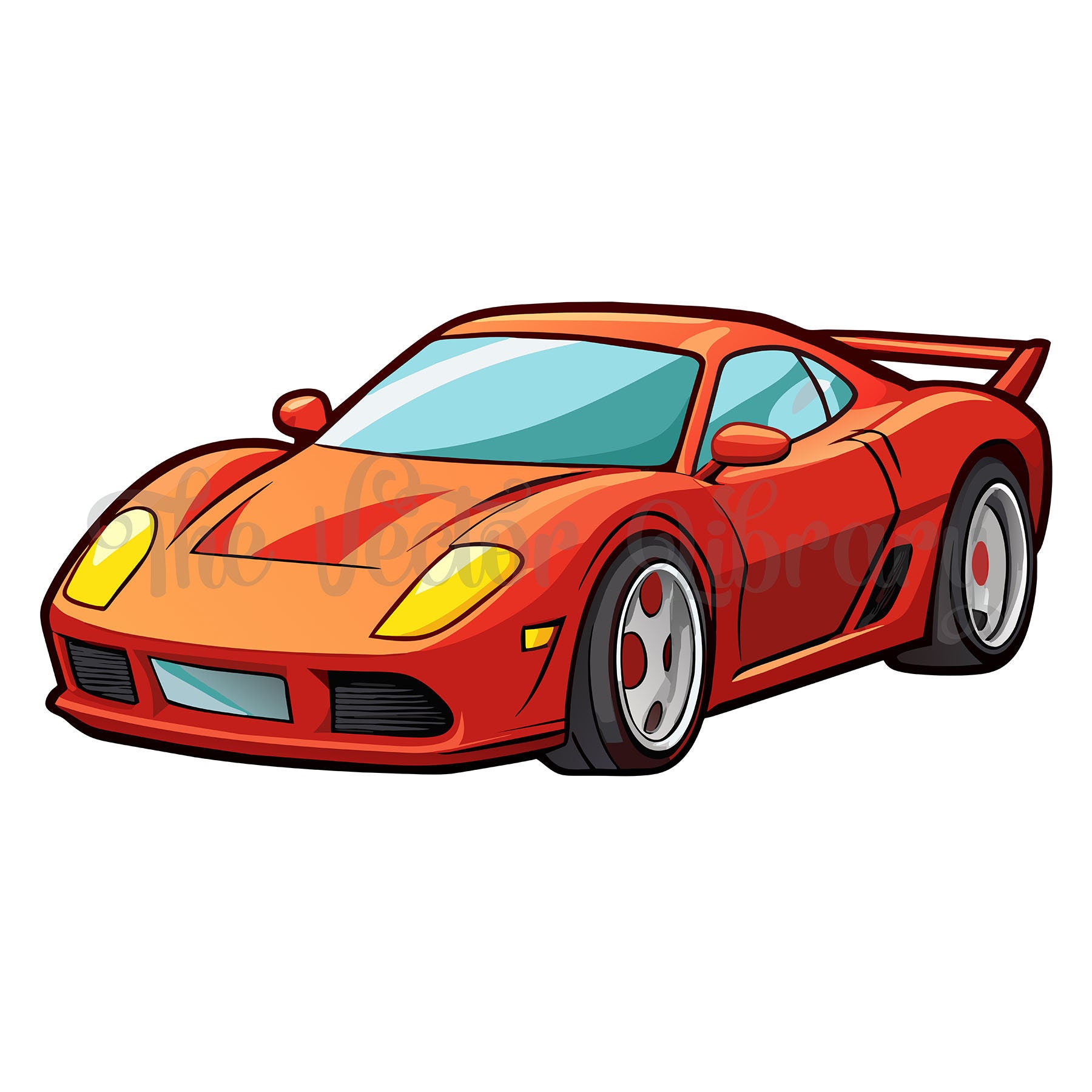Red Coupe Sports Car Cartoon High-speed Vehicle Vector,racing Car ...