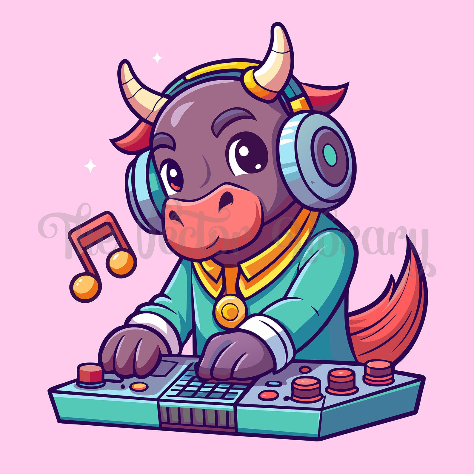 DJ Bull Mixing Beats,bull With Turntables,bull Spinning Records Cool DJ ...