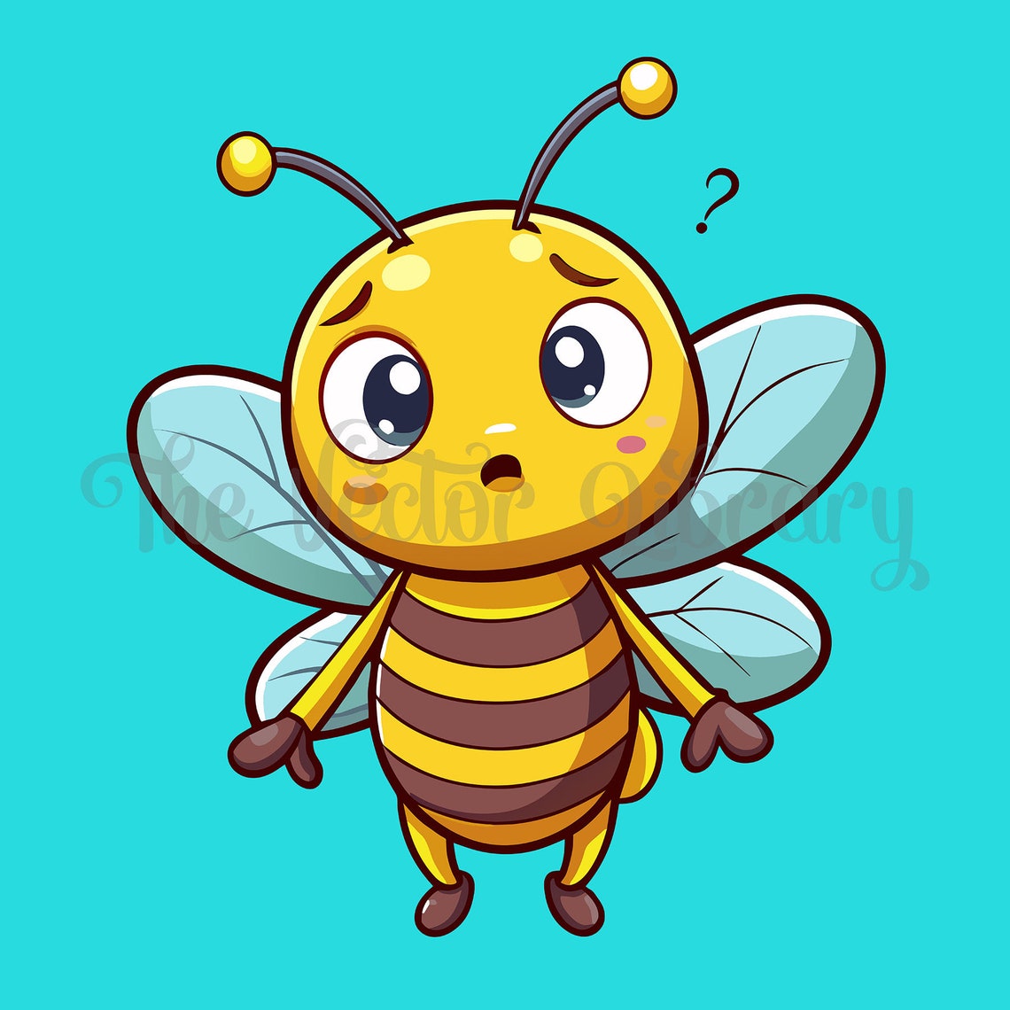 Bewildered Bumblebee Puzzled Honey Bee Character Perplexed Bee ...