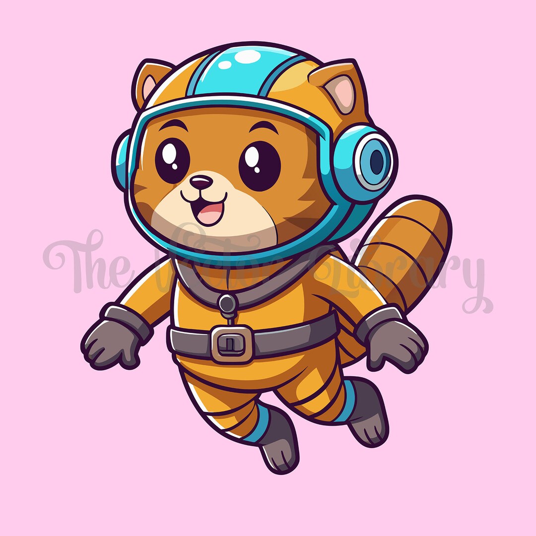 Cute Beaver Skydiving Clipart, Cute Parachuting Vector, Chibi Beaver in ...