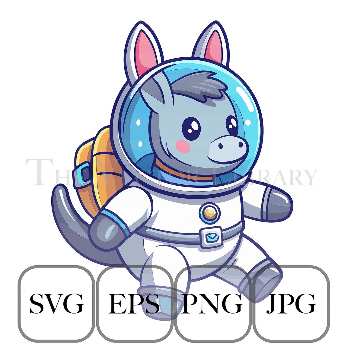 Astronaut Donkey Floating in Space Clipart,donkey in Space Suit,donkey ...