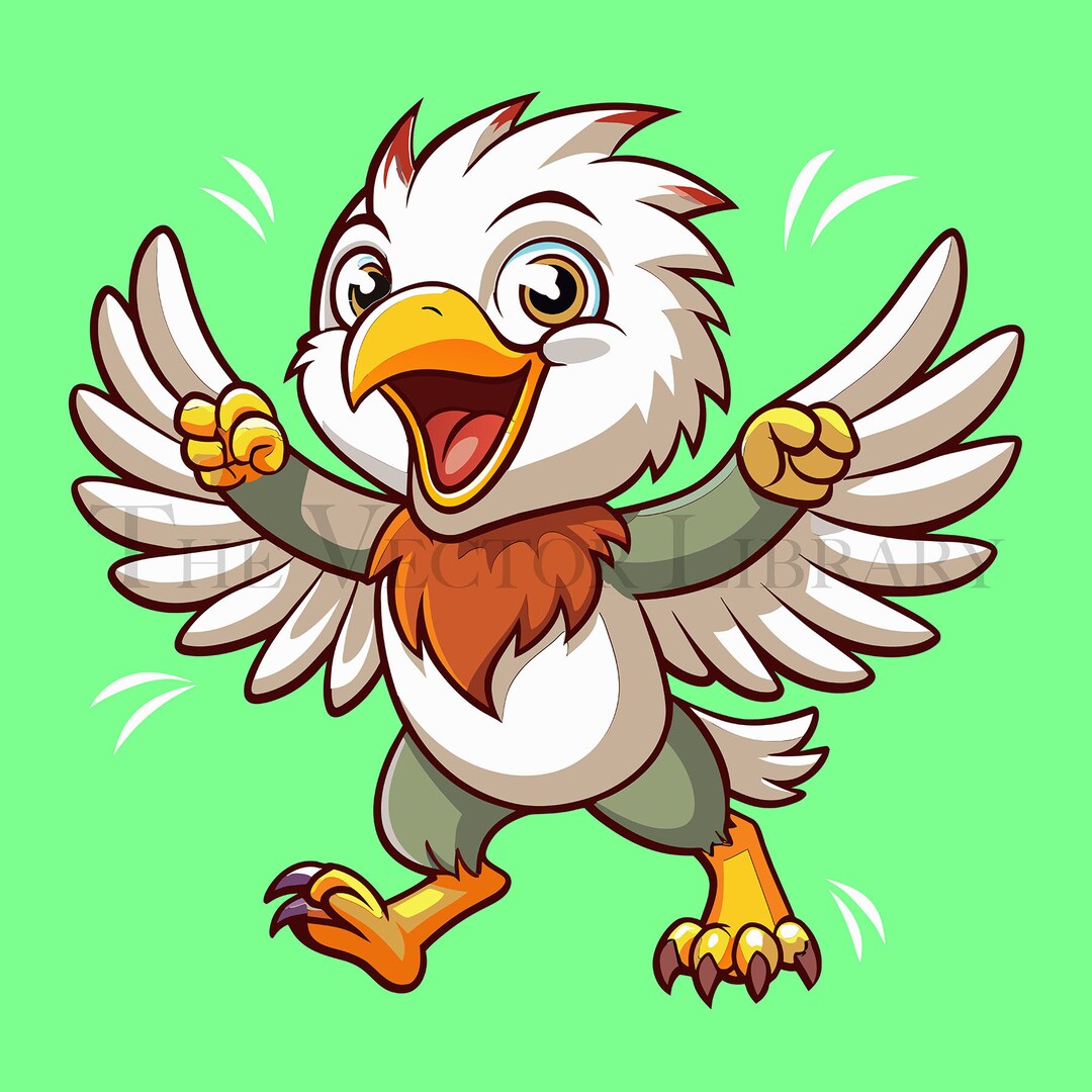 Eagle Having Fun,eagle Spreading Wings Clipart,celebration,vector ...
