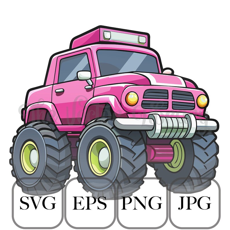 Monster Truck Show Clipart Extreme Off-road Vehicle Vector Big Wheel ...