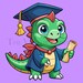 Graduate Dinosaur With Diploma,dino in Graduation Cap,dinosaur Student ...