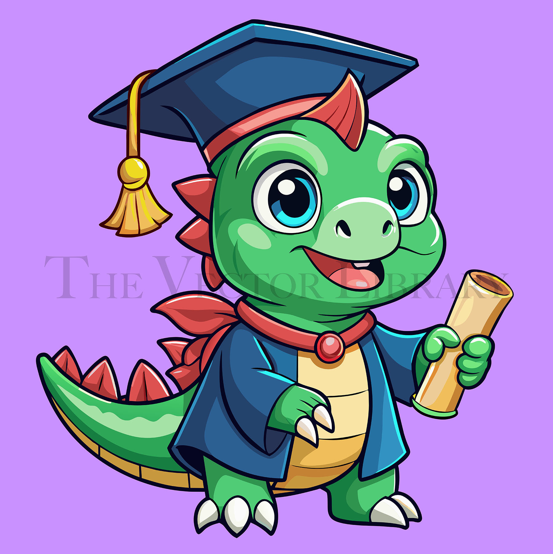 Graduate Dinosaur With Diploma,dino in Graduation Cap,dinosaur Student ...