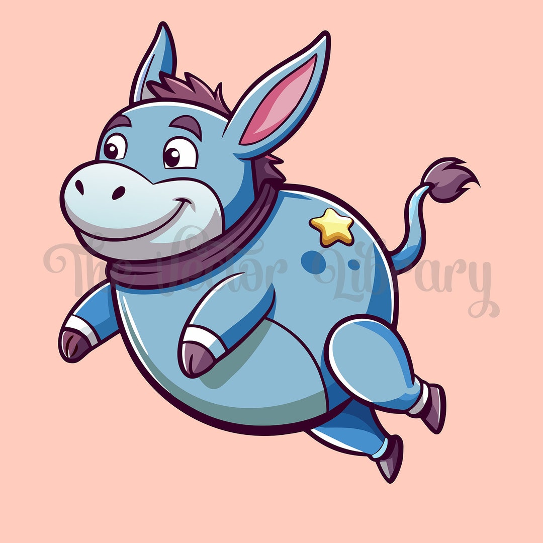Big Donkey Balloon Clipart, Inflated Grey Donkey Cartoon,flying Donkey ...