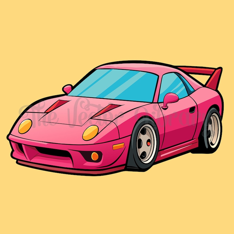 Pink Coupe Sports Car Cartoon High-speed Vehicle Vector,racing Car ...