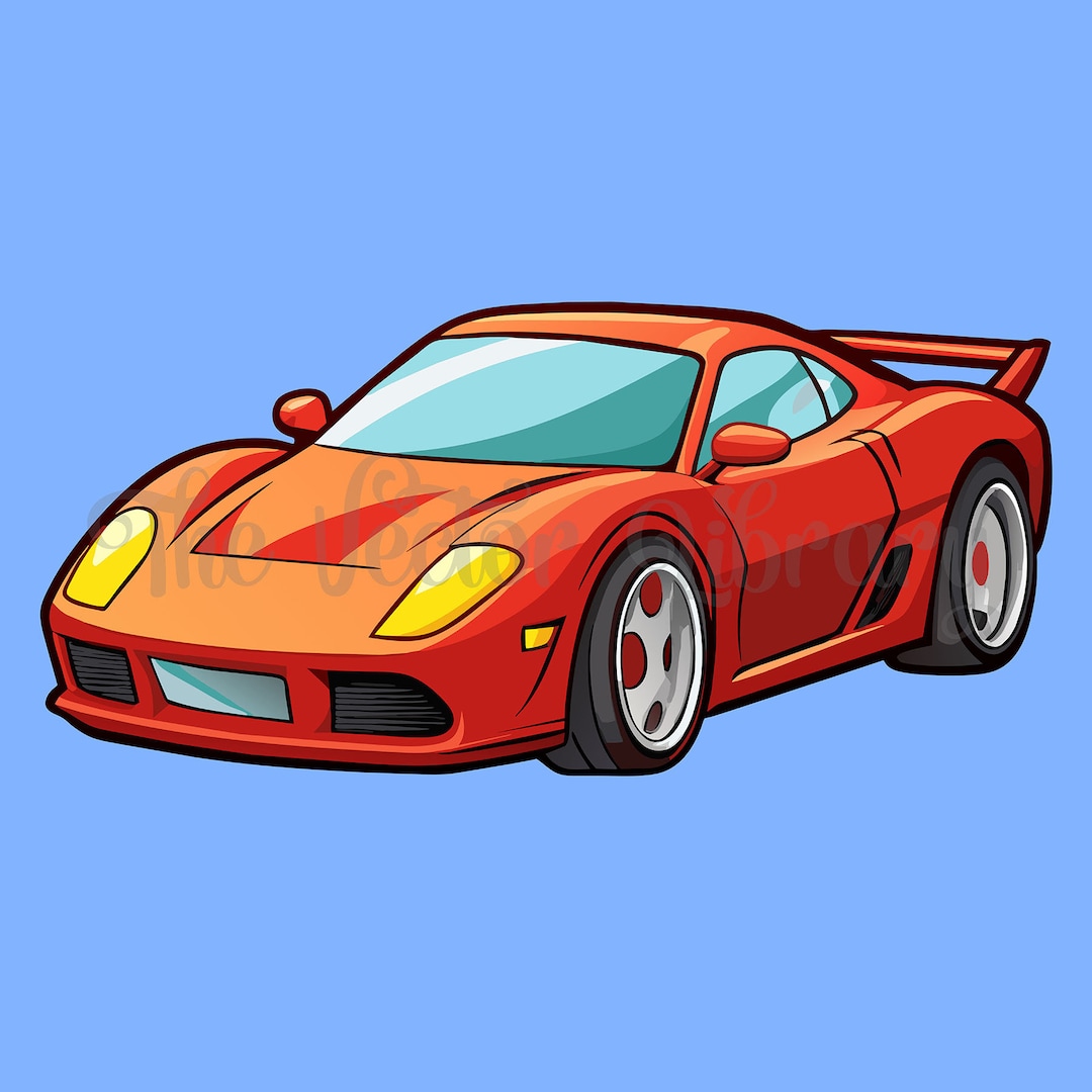 Red Coupe Sports Car Cartoon High-speed Vehicle Vector,racing Car ...