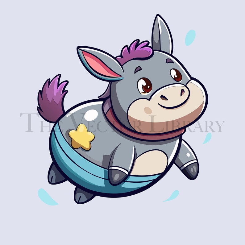 Big Donkey Balloon Clipart, Inflated Grey Donkey Cartoon,flying Donkey ...