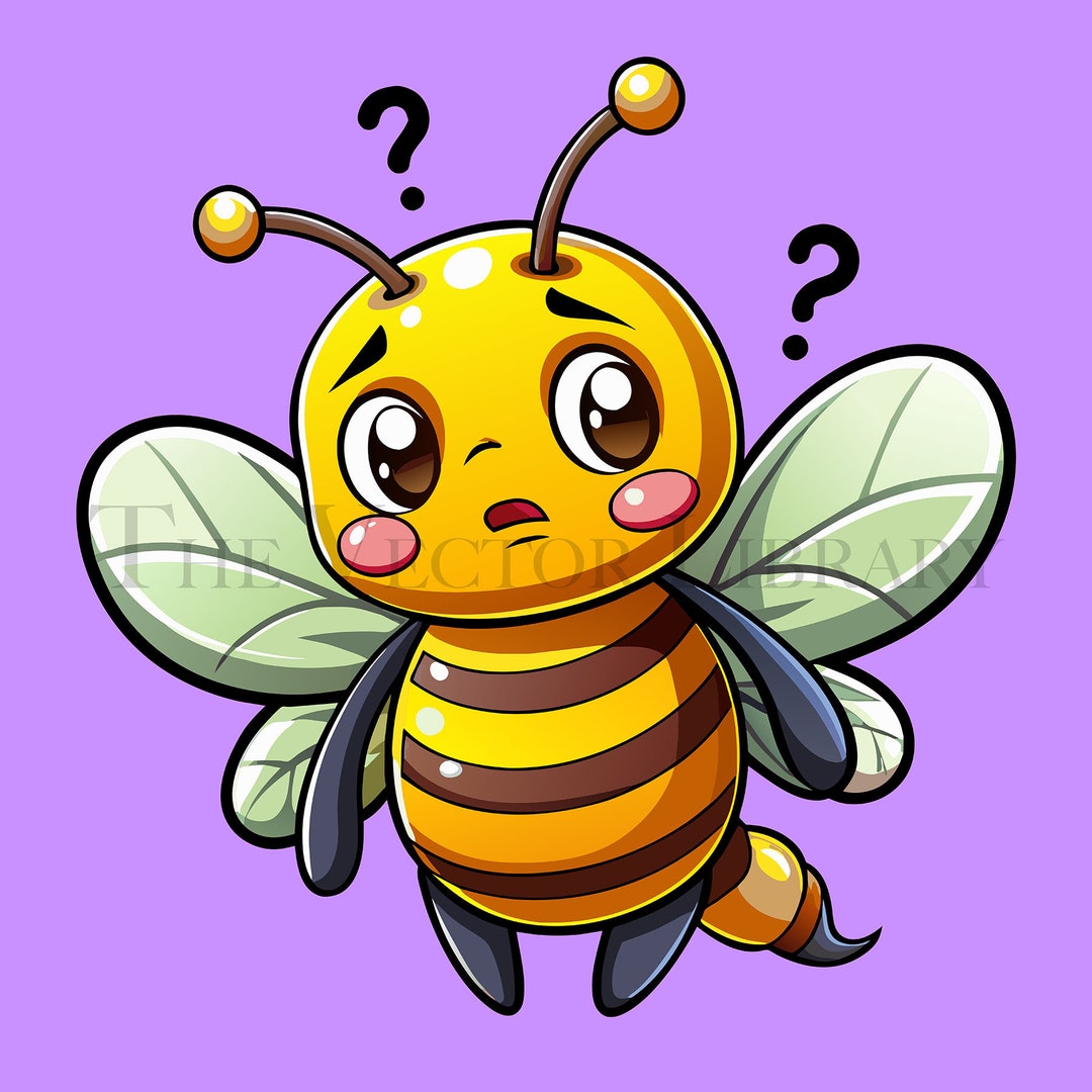 Bewildered Bumblebee Puzzled Honey Bee Character Perplexed Bee ...